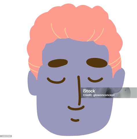 차분한 평화로운 얼굴 머리 아이콘 비 바이너리 사람들 일러스트 손 그리기 만화 다양성에 대한 스톡 벡터 아트 및 기타 이미지 다양성 드로잉 머리 Istock