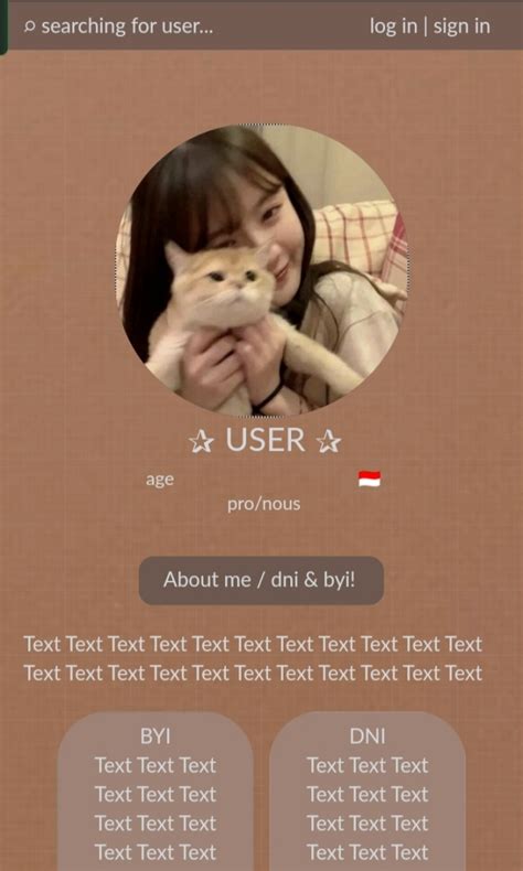 Cute Simple Brown Layout Profile Layout Codes Everskies