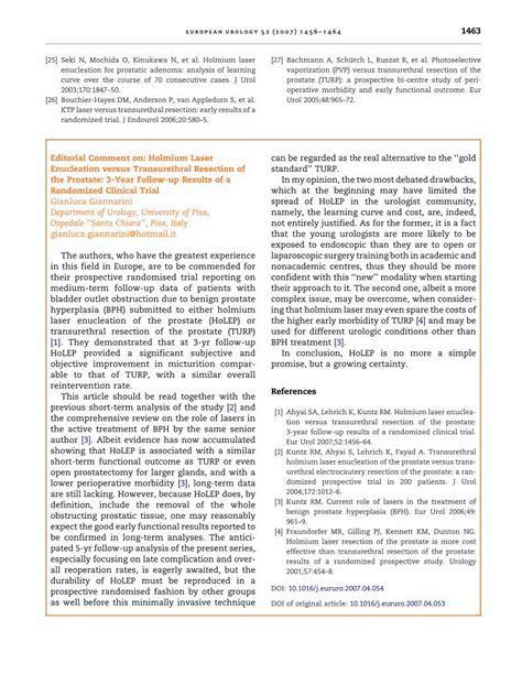 Pdf Editorial Comment On Holmium Laser Enucleation Versus