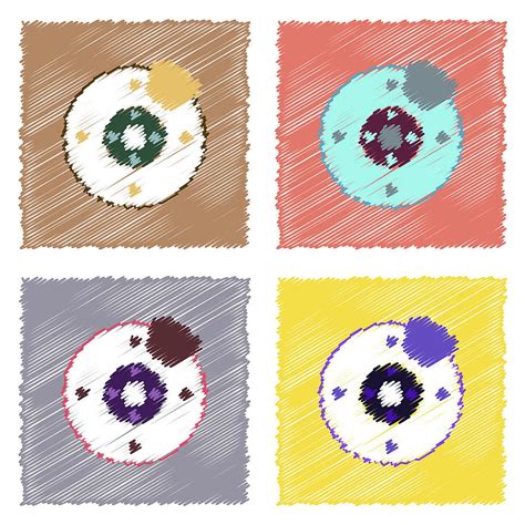 플랫 아이콘 디자인 컬렉션 휠 및 브레이크 벡터 Eps Ai Uidownload