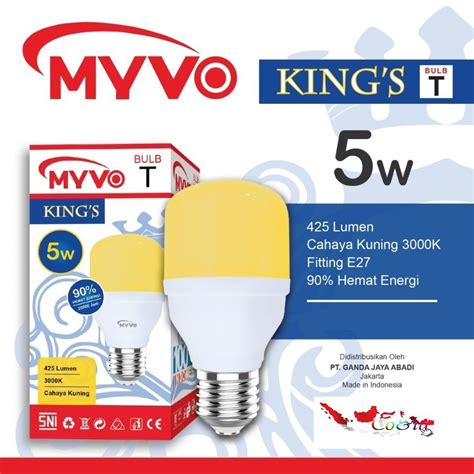Jual Lampu Led Kuning Myvo W T Bulb Kapsul Kings Garansi Resmi Tahun Warm White Lampu Led