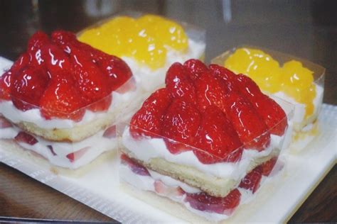 딸기 쇼트케이크 오렌지 쇼트케이크