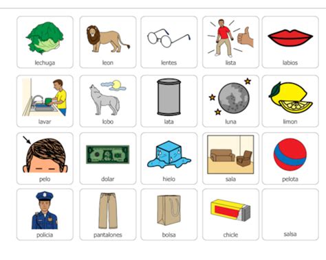 L Spanish Words Initial Medial Final