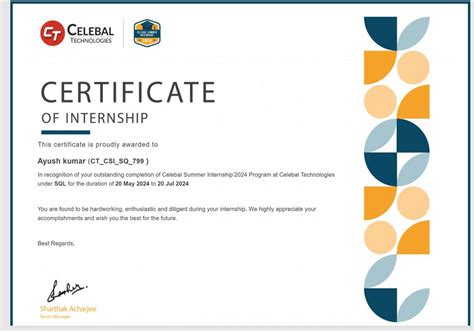 Ayush Kumar On Linkedin Internship Sql Techgrowth Celebal