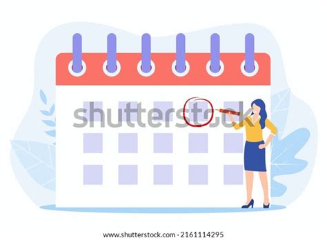 Female Circle Date On Calendar Planning Stock Illustration 2161114295