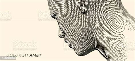 큐브에서 구성 추상 디지털 인간의 머리 비즈니스 프리젠 테이션 전단지 또는 포스터를위한 미니멀 한 디자인 기술 및 로봇 공학 개념 복셀 아트3d 벡터 일러스트레이션 복셀에