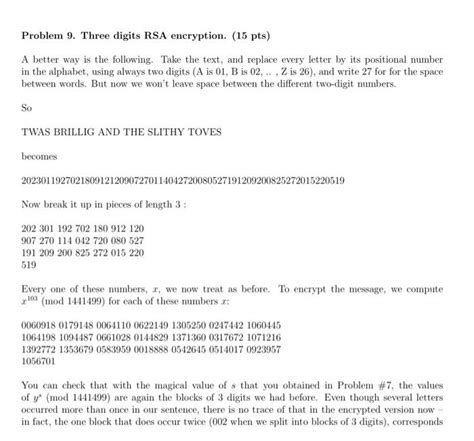 problem 9 three digits rsa encryption 15 pts a