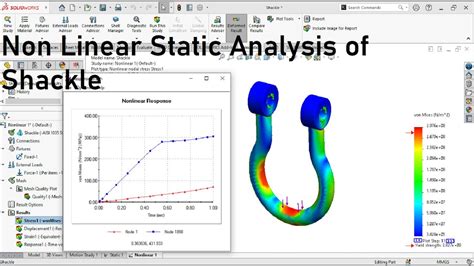 Non Linear Static Analysis Of Shackle With Solidworks Simulation YouTube