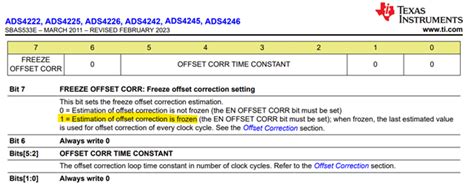 ADS FREEZE OFFSET CORR Setting Data Converters Forum Data Converters TI E E Support