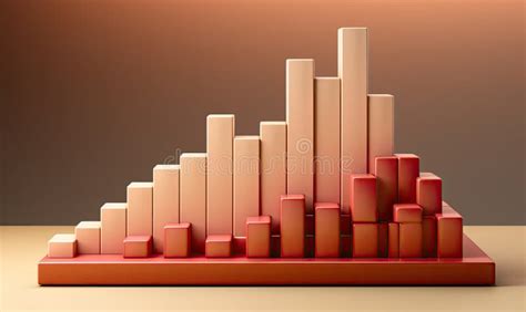 3d Illustration Of A Bar Graph With Warm Colors Stock Illustration Illustration Of Strike