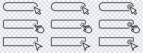 손 포인터 클릭으로 커서 설정 버튼을 클릭합니다 여기를 클릭하십시오 웹 버튼 기호 격리 된 웹 사이트 구매 또는 등록 막대 아이콘 손 손가락 화살표 클릭 커서 가리키기에