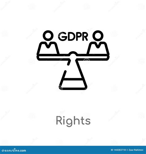Outline Rights Vector Icon Isolated Black Simple Line Element Illustration From Gdpr Concept