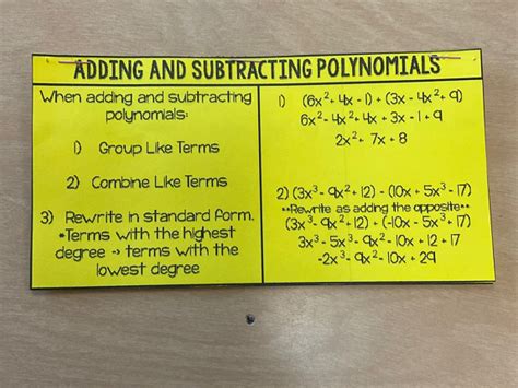 Adding And Subtracting Polynomials Math High School Math Algebra 2 Polynomials Showme
