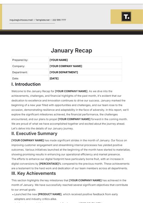 Free January Recap Template To Edit Online