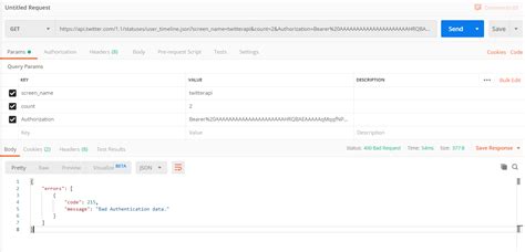 Twitter Api Passing Bearer Token To Get Url Stack Overflow