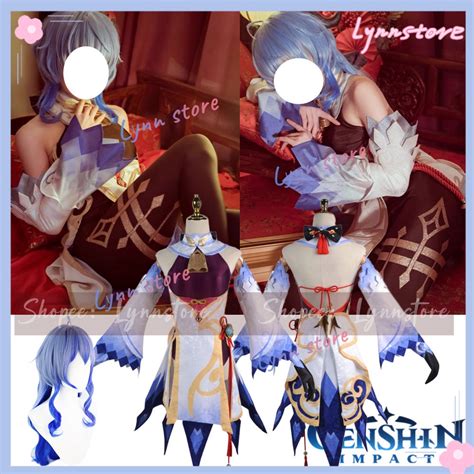 Ganyu Cosplay Animation Genshin Impact Costume Sexy Uniform Dress Wig