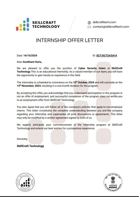 Gowthami Surla On Linkedin Skillcraft Internship Cybersecurity