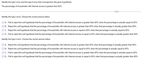 Solved Identify The Type I Error And The Type II Error That Chegg Com