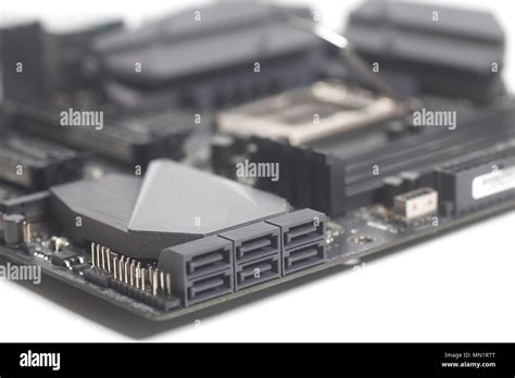 Intel Lga 1151 Cpu Socket On Motherboard Computer Pc Close Up Stock