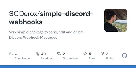 github scderox simple discord webhooks very simple package to send edit and delete discord