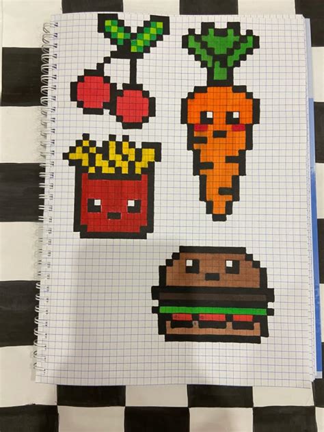 Животные по клеточкам Художественные узоры Легкие рисунки Милый рисунок