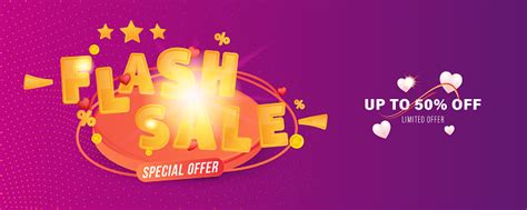 하트가 있는 바이올렛 배경에 50 특별 제공되는 배너 플래시 세일 조명 요소가 있는 글꼴 비문입니다 플랫 벡터 일러스트레이션 Eps10 50에 대한 스톡 벡터 아트 및 기타