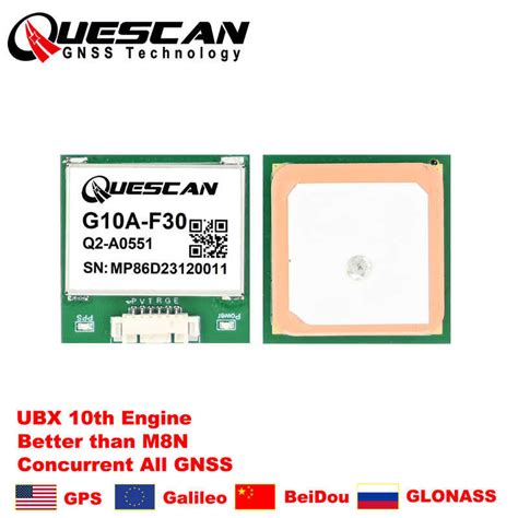 Quescan G10a F30 Ubx M10050 M10 Gps Gnss Module Nmea0183 Para Sa Drone Uav Fpv Gps Galileo