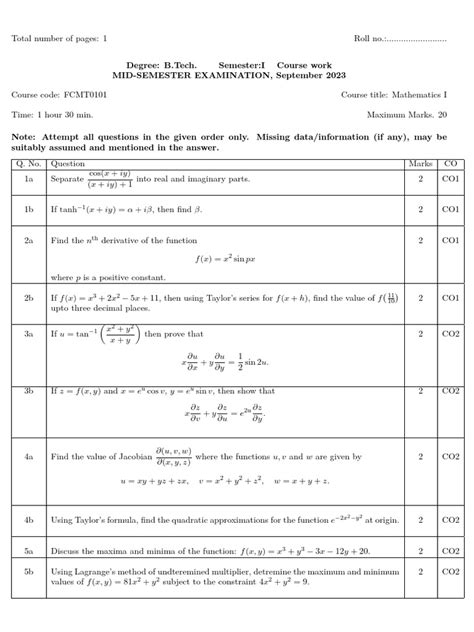 Maths1midsem2023 Pdf