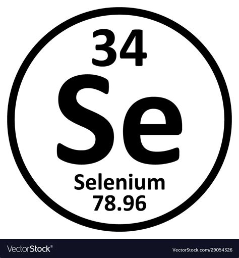 Periodic Table Element Selenium Icon Royalty Free Vector