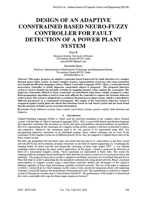 Neuro Fuzzy Controller Pdf Fuzzy Logic Artificial Neural Network