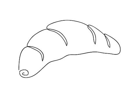 크루아상 연속 라인 아트 핸드 드로잉 배지 베이커리 로고입니다 윤곽선 스타일 그려진 스케치 벡터 일러스트레이션 개념에 대한 스톡 벡터 아트 및 기타 이미지 Istock