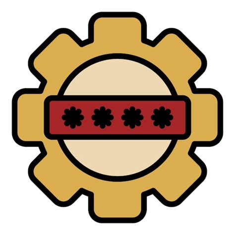 Premium Vector Gear Password Icon Outline Gear Password Vector Icon Color Flat Isolated