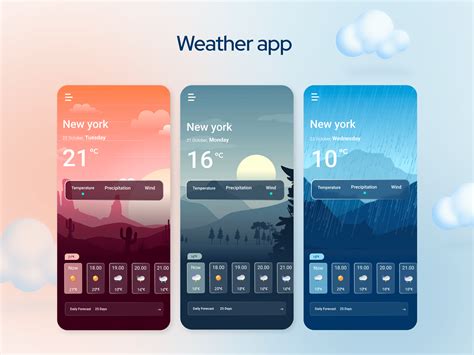 Mobile Application Weather Forecast On Behance Mobile Application Weather Forecast On Behance