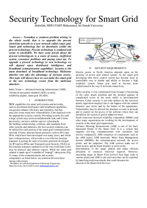 Pdf Security Technology For Smart Grid