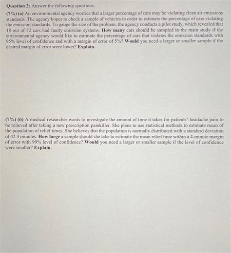 Solved Question 2 Answer The Following Questions 7 A