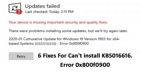 Fixes For Can T Install KB Error X F