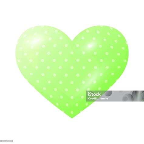 벡터 아이콘 그림 흰색 배경에 고립 된 점이 있는 녹색 하트 2월에 대한 스톡 벡터 아트 및 기타 이미지 2월 공휴일 꽃 식물 Istock
