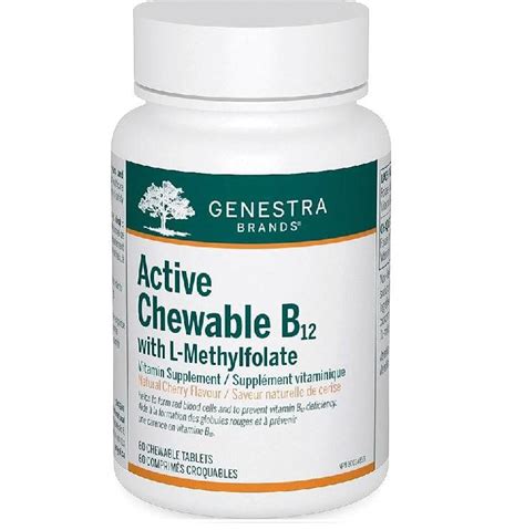 Genestra Active Chewable B12 With L Methylfolate Natural Cherry Flavour 60 Chewable Tablets