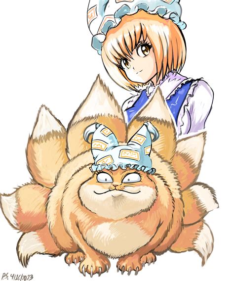 Yakumo Ran And Yakumo Ran Touhou Drawn By Profitshame Danbooru