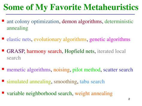 Ppt Metaheuristics And Combinatorial Optimization Ideas Insights And Observations