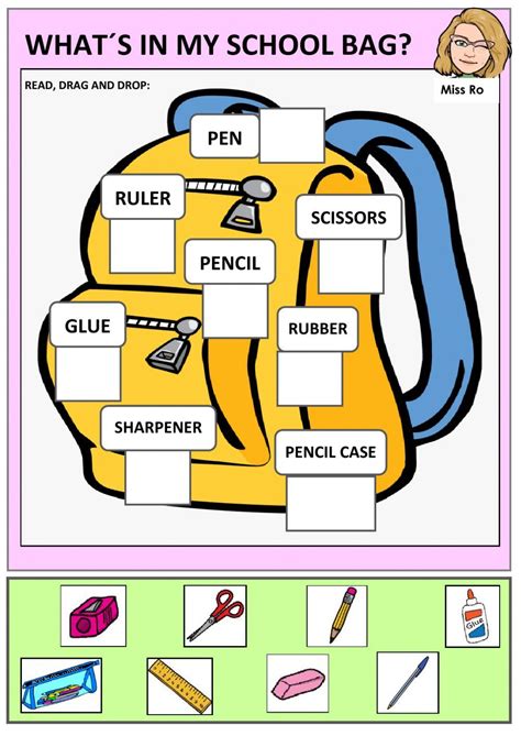 School Objects Online Exercise For 1st Grade English Activities For