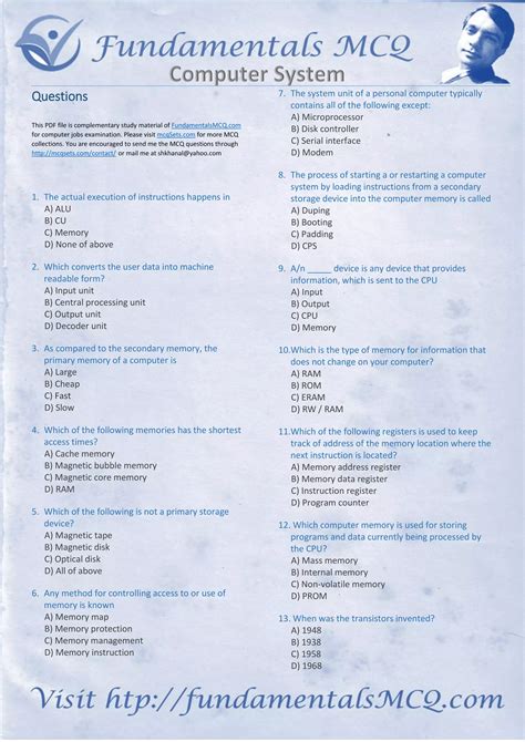 Computer Systems Mcq Pdf