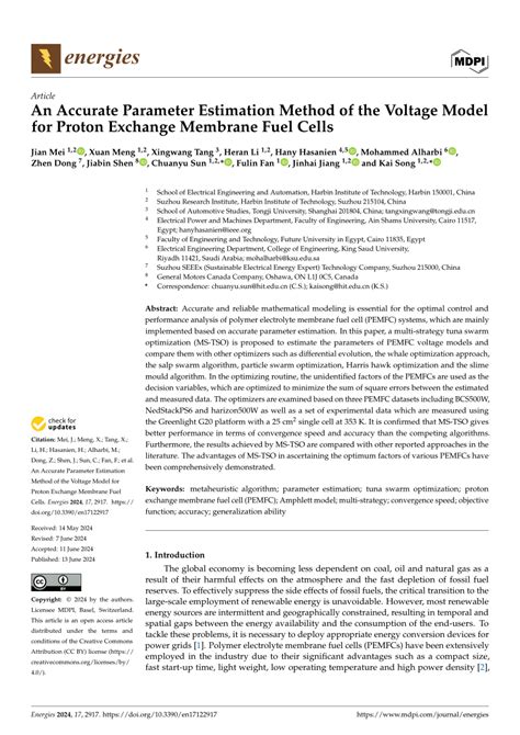 Pdf An Accurate Parameter Estimation Method Of The Voltage Model For