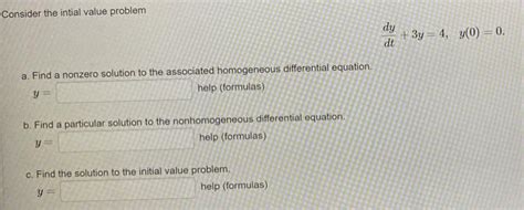 solved consider the intial value problem dtdy 3y 4 y 0 0 a
