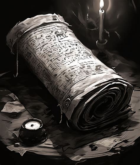 Video Game Art Of An Open Ancient Scroll With Ancient Texts By Porolonzo Playground