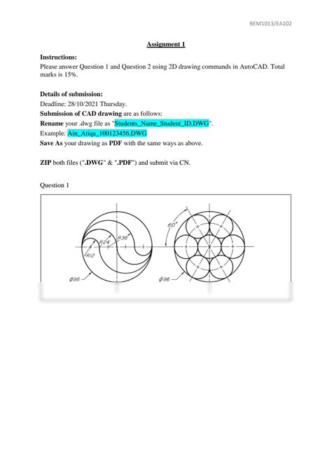 Solution Autocad Assignment 1 Studypool