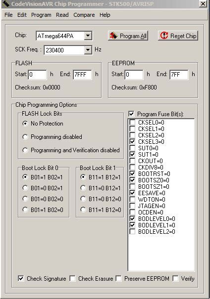 Description Of Fuse Bits Setting МПСЗ Secu 3 Ignition And Fuel Injection System