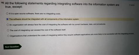 Solved 16 All The Following Statements Regarding