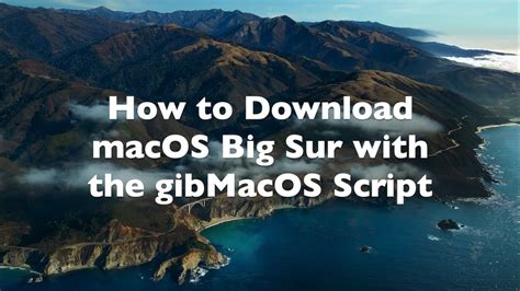 how to download macos big sur with the gibmacos script youtube