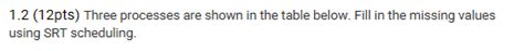 solved 1 1 12pts three processes are shown fill in the
